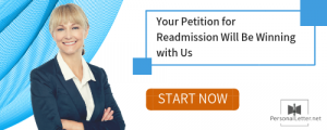 Our Exceptional Petition for Readmission Sample Letter