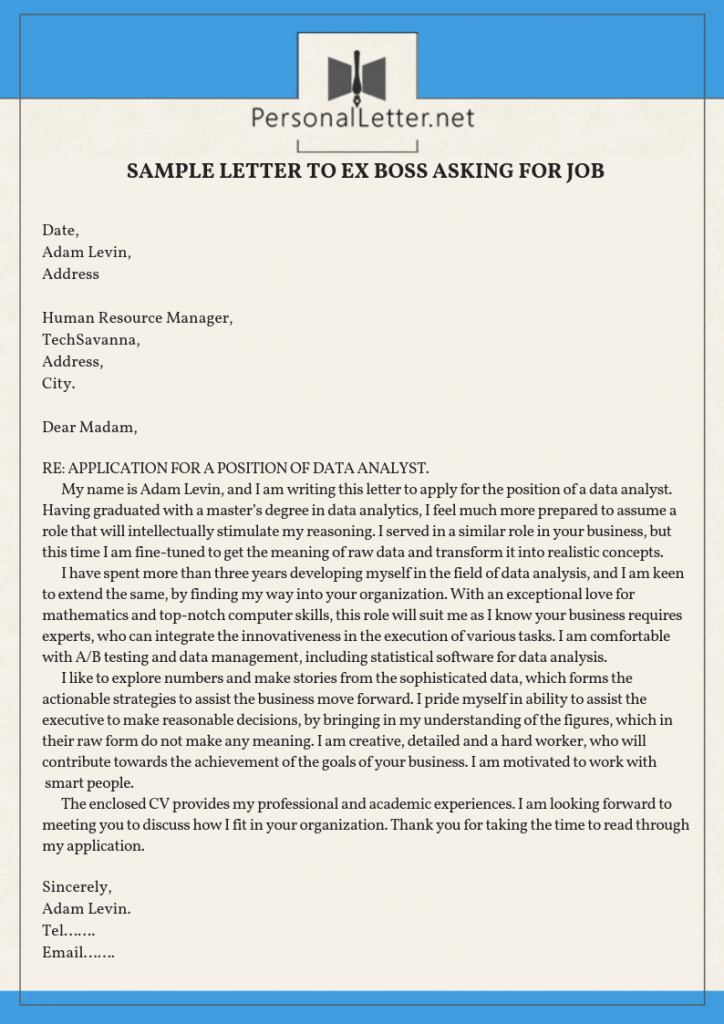 Rehire Letter to Employer | Reapplication Letter Samples